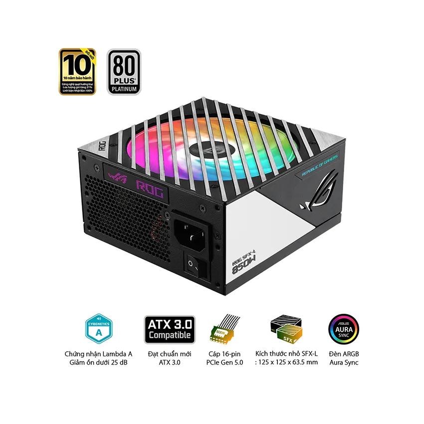 Nguồn Mini SFX-L Asus ROG Loki SFX-L 850W Platinum (ATX 3.0/PCIe Gen 5. ...